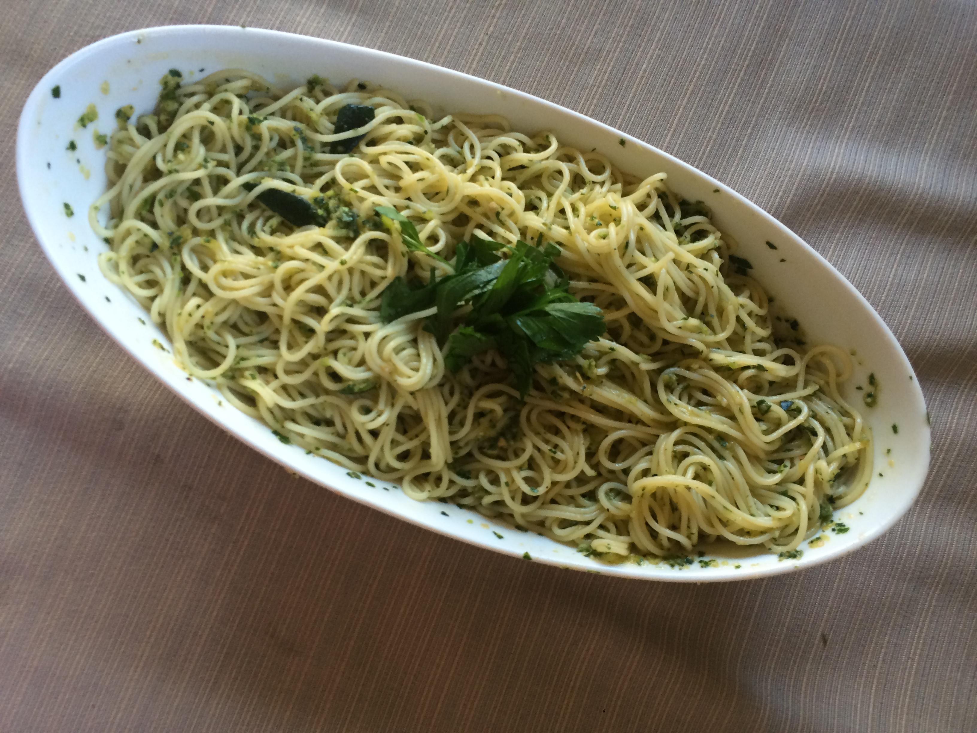 Spaghetti with summer garden puree | Mudita's Kitchen