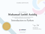 Introduction To Python Course Certificate