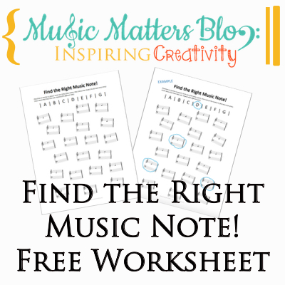 New Free Find the Music Note Worksheet - Music Matters Blog