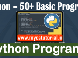 Python Basic Programs My Cs Tutorial