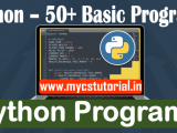 Python Basic Programs My Cs Tutorial