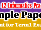 Class 12 Informatics Practices 15 Sample Paper Term1 Examination My