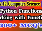 Class 12 Computer Science Python Functions Working With Functions