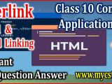 Class 10 Computer Application Code 165 Linking In Html Question Answer