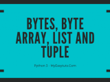 Bytes Byte Array List And Tuple Data Type In Python 3