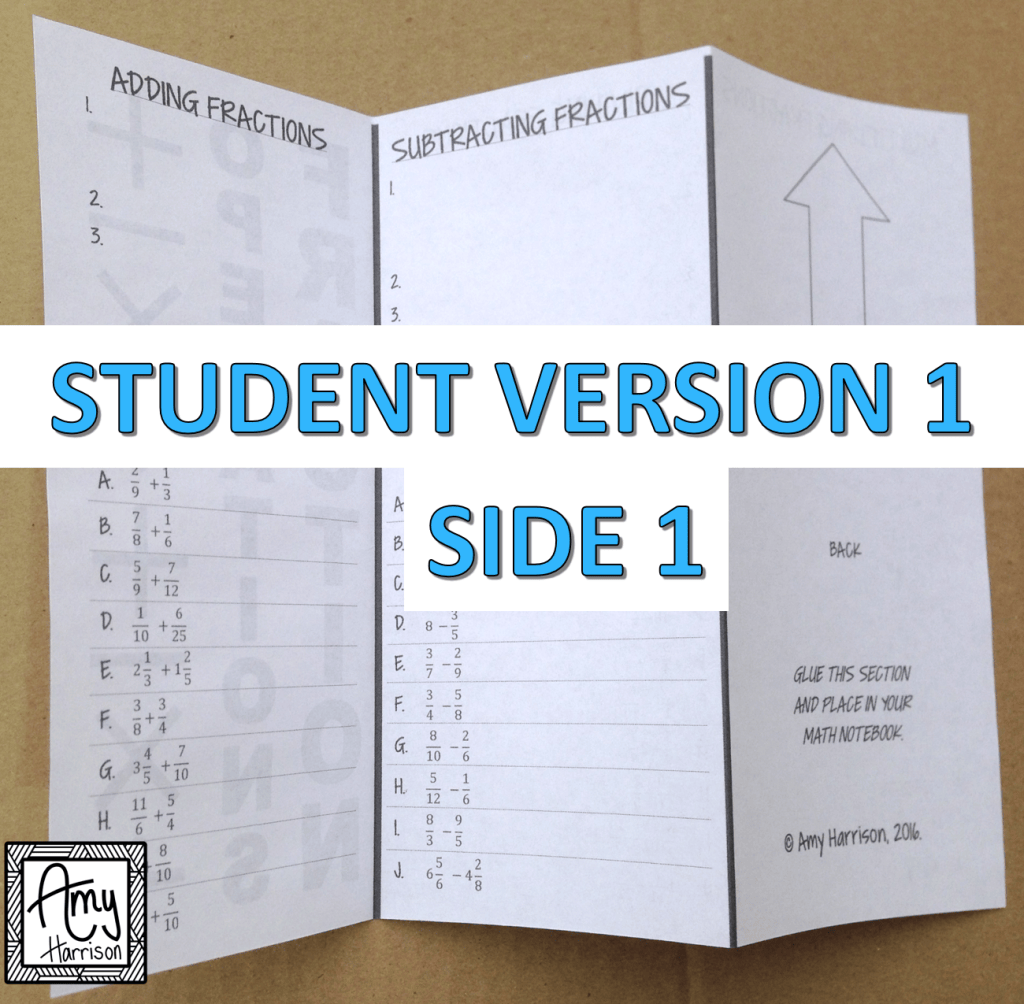 My Math Resources - Create a Foldable on Any Topic