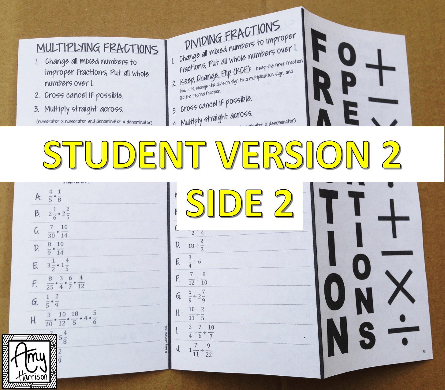 My Math Resources - Create a Foldable on Any Topic