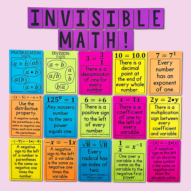 My Math Resources - Invisible Math Posters