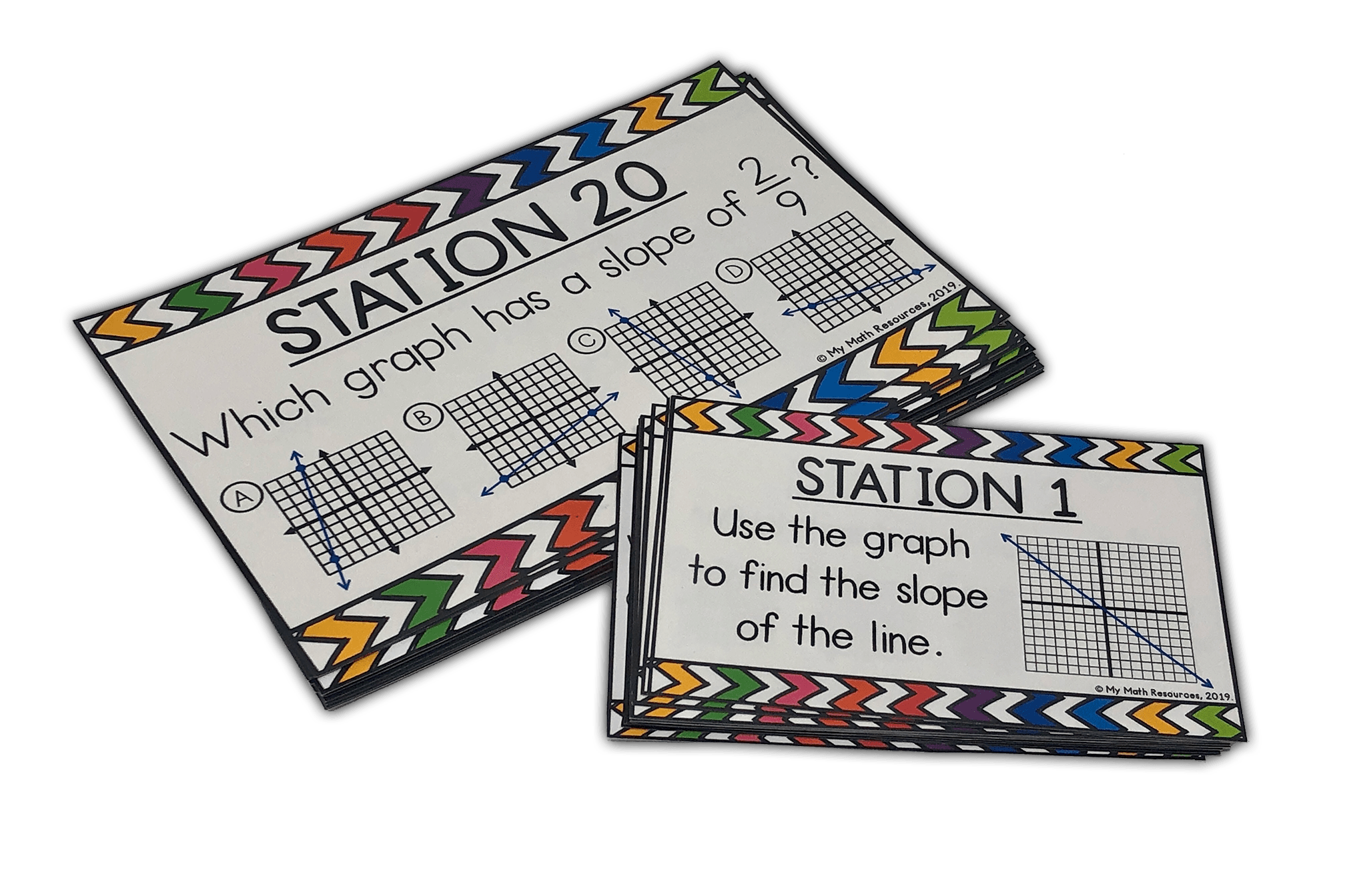 My Math Resources - Slope of a Line Stations or Task Cards – 8.EE.B.6