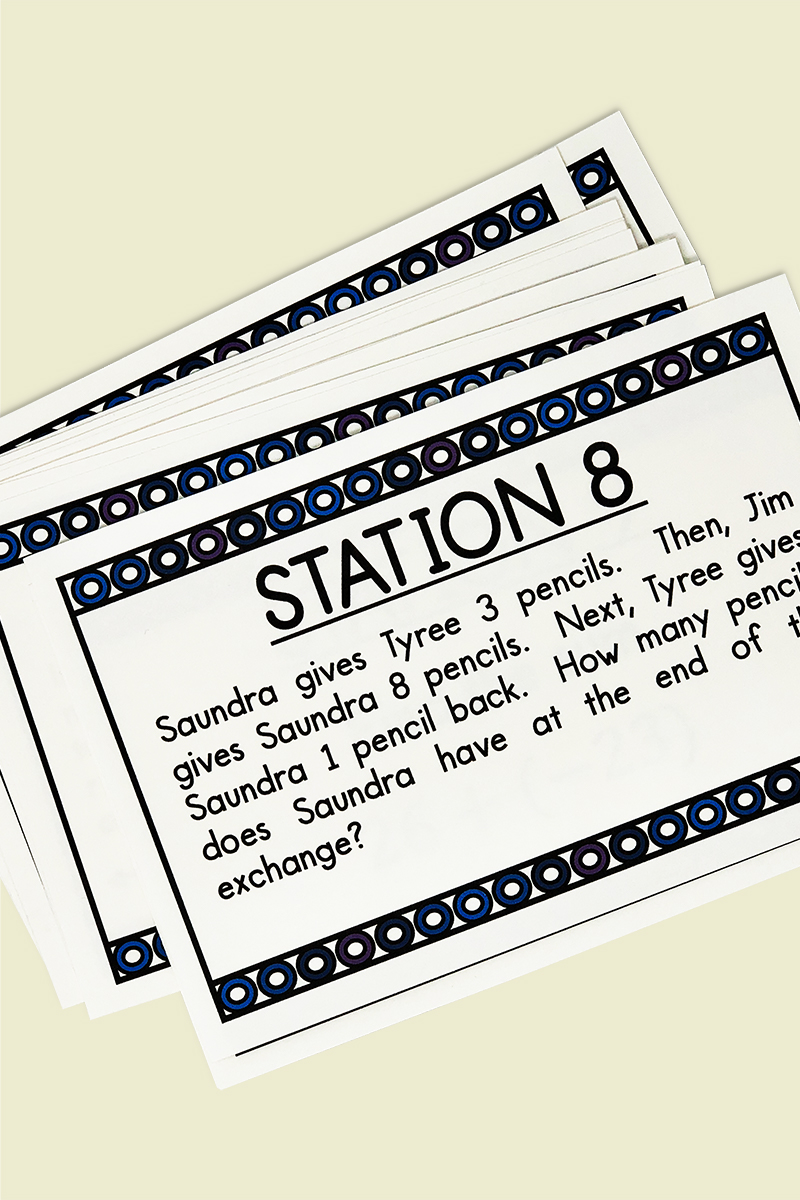 My Math Resources - Adding Integers Task Cards