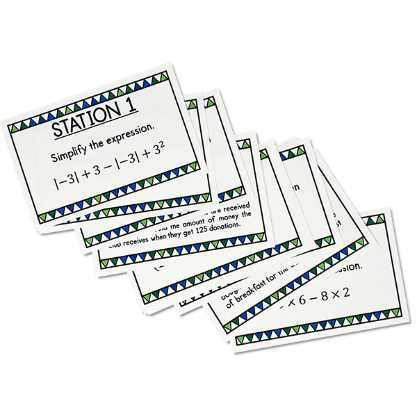 My Math Resources - Middle School Math Task Cards