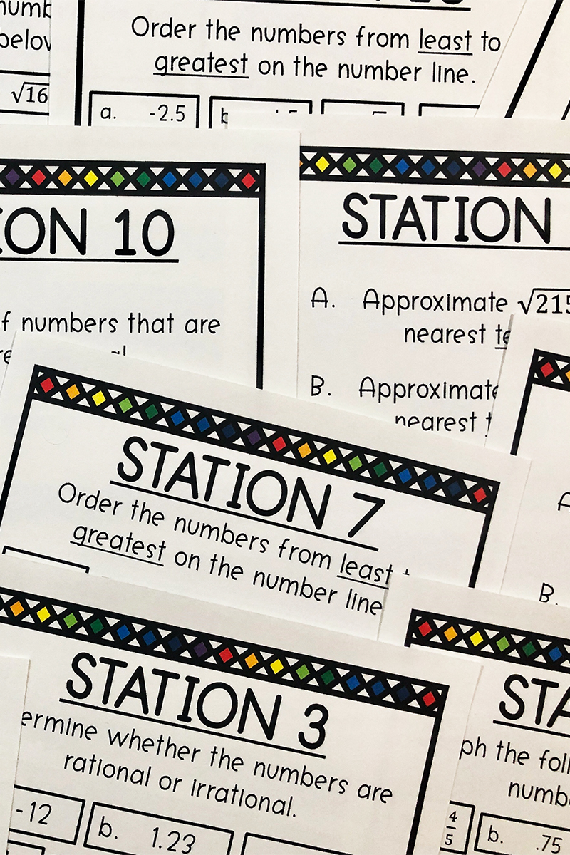 My Math Resources - Irrational and Rational Numbers Task Cards