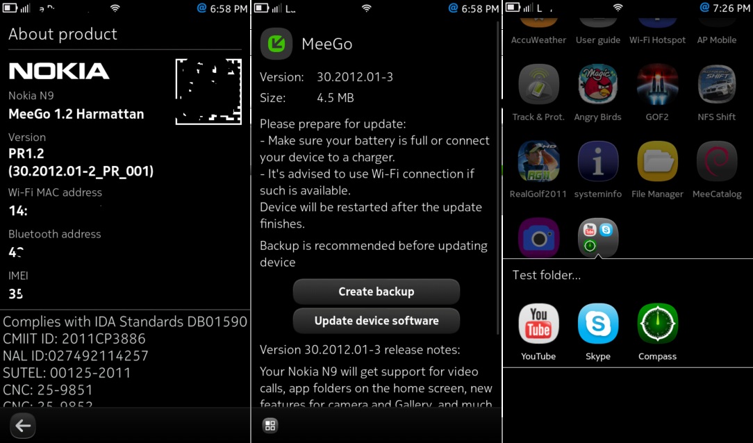 PR1.2 Nokia N9 update screenshots and changelog. App folders, video ...