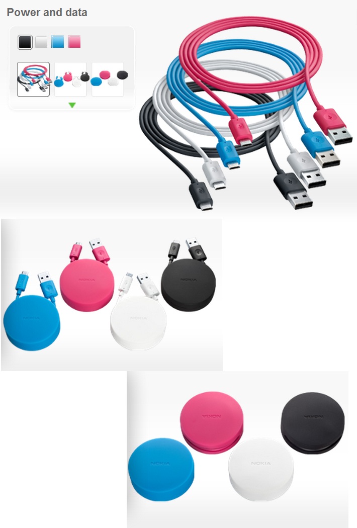 Accessories: Colourful Nokia USB Cables, A-190CD : My Nokia Blog - 200