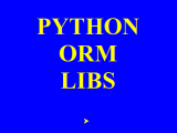 Orm библиотеки в Python
