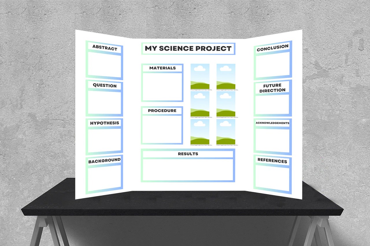 Science Fair Trifold Template Pro Blue Template My Science Board
