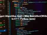 Quicksort Algorithm And 3 Way Quicksort With Code In C Python Java