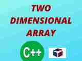 What Is A Two Dimensional Array