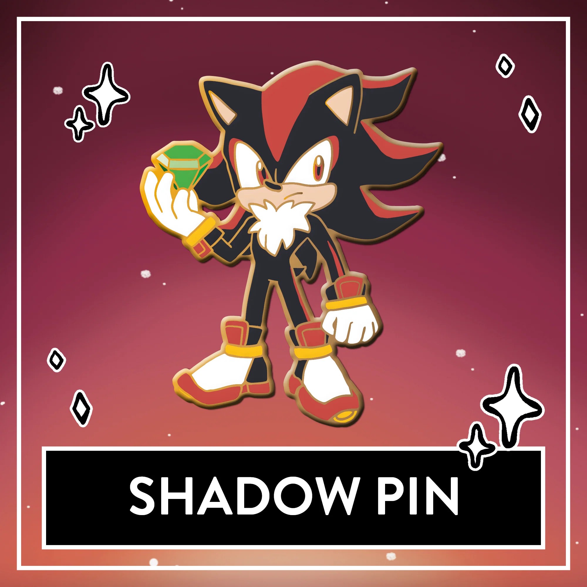 Preorder Birthday Drop Shadow The Hedgehog Hard Enamel Pin Myuna Art