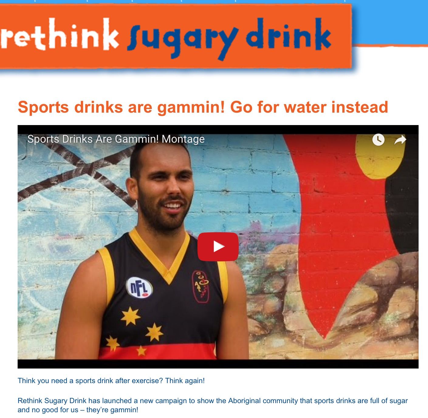 NACCHO Health News Alert : Sports drinks are gammin’: New campaign ...