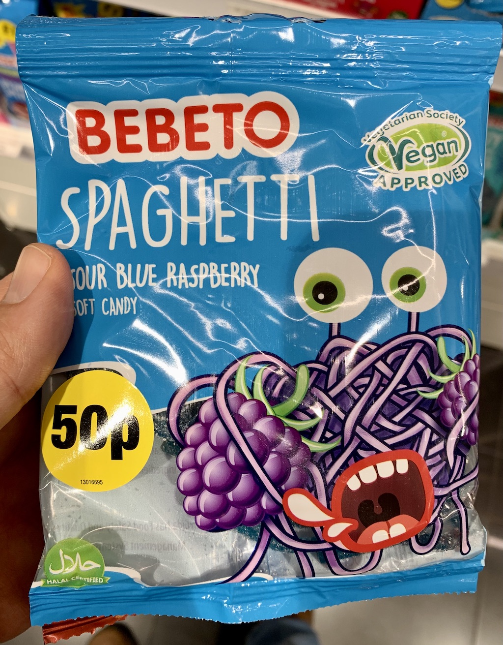 Bebeto Spaghetti Sour Blue Raspberry - naschkater.com - das Süßigkeiten ...