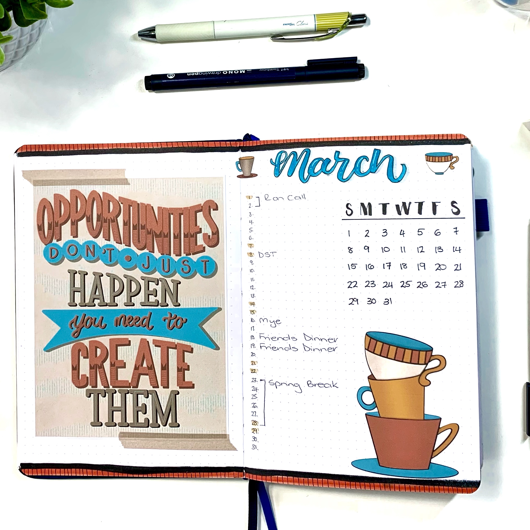 Bullet Journal Monthly View Inspiration - Natasha Miller Creat