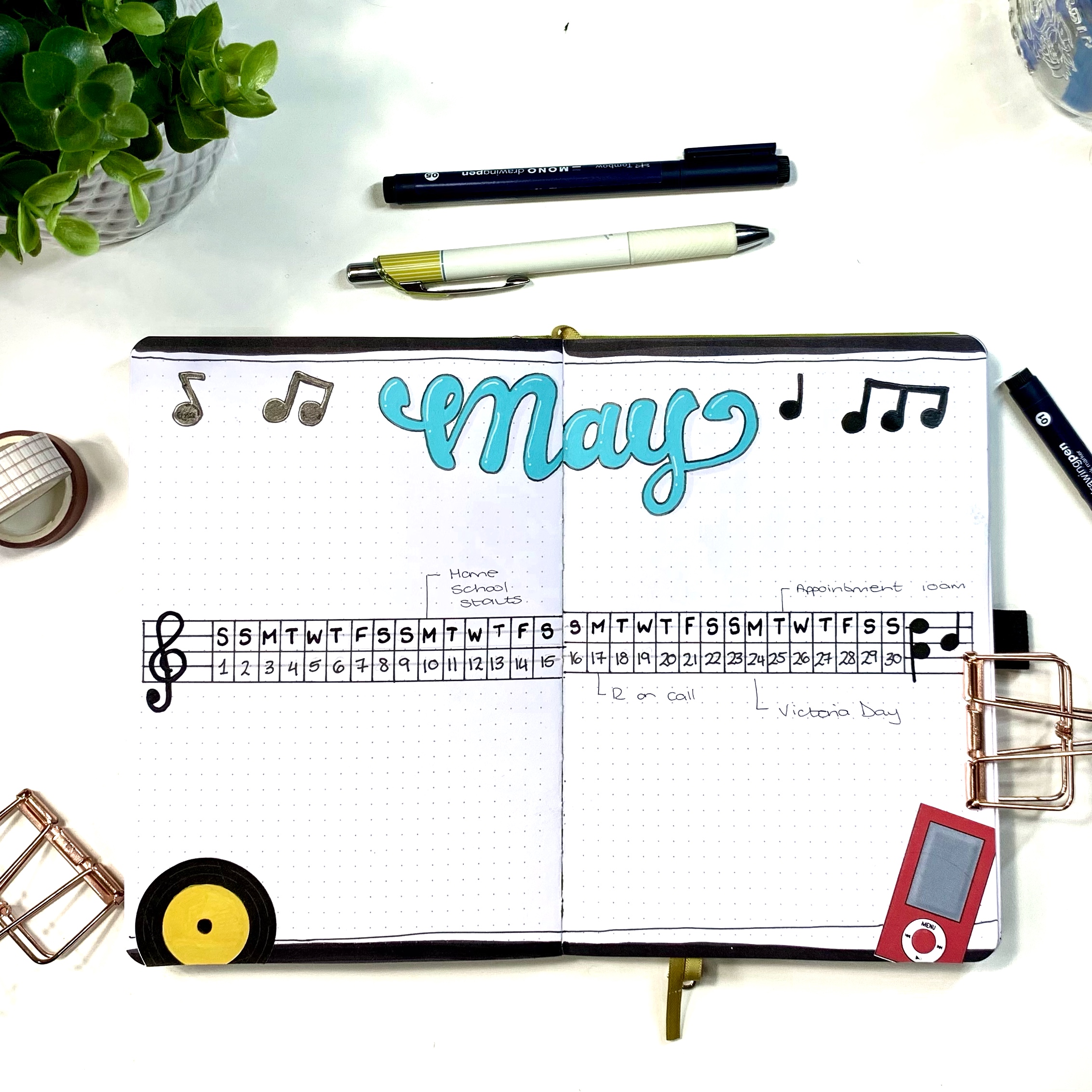 Bullet Journal Monthly View Inspiration - Natasha Miller Creat