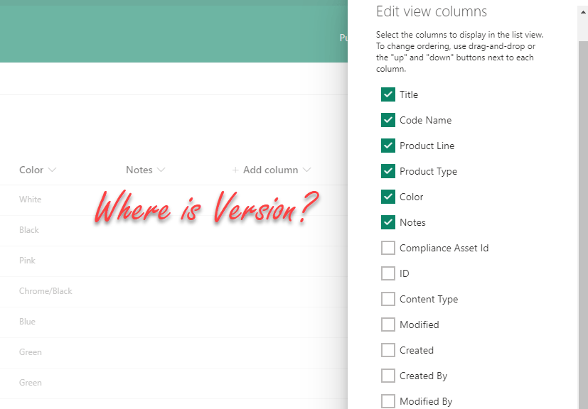 How to add a Version column to modern SharePoint list and library views ...