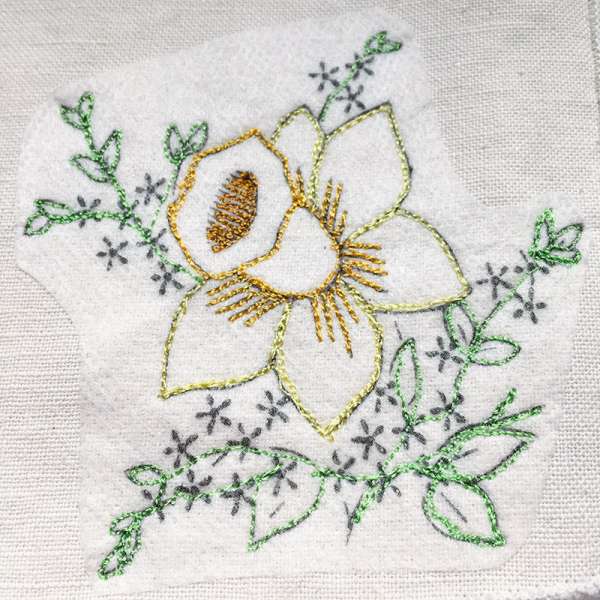 Free Daffodil Hand Embroidery Pattern – Needle Work