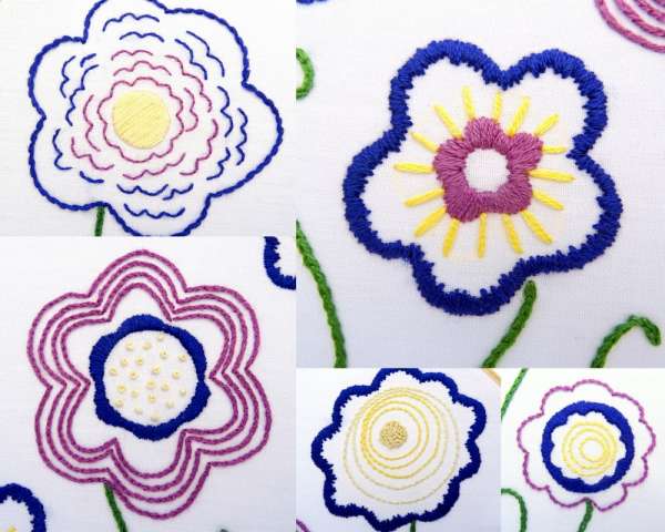 Freeform Flower Embroidery Pattern – Needle Work