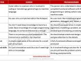 Programmer Vs Coder Difference Between Programmer And Coder Explained