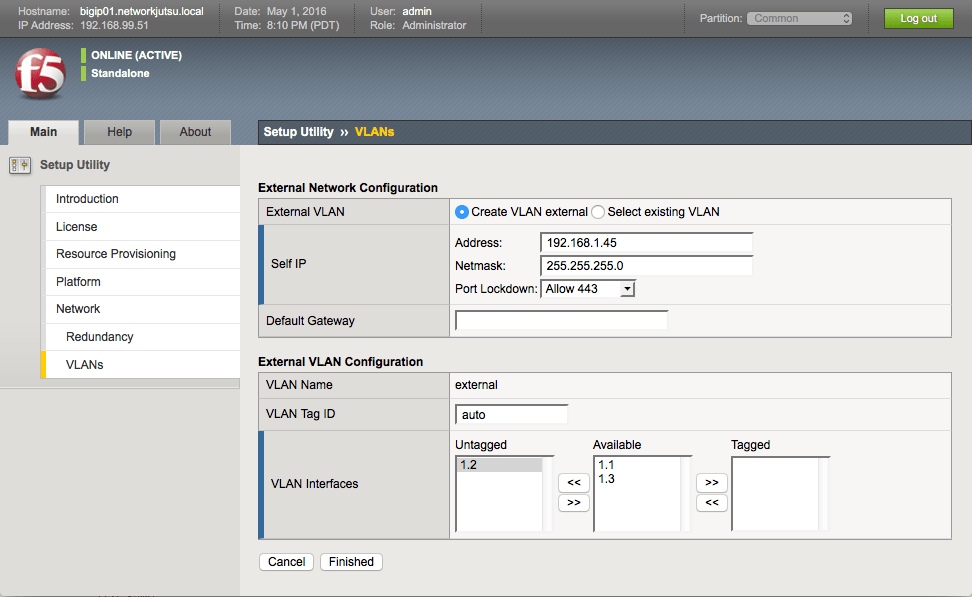 F5 BIG-IP LTM VE Initial Configuration - NetworkJutsu