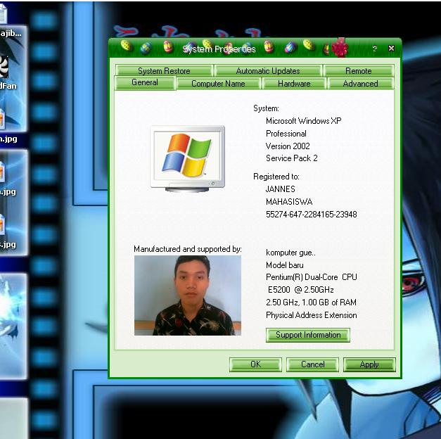 Memasang Gambar pada kotak Dialog System Properties | Newbiesecure's Blog