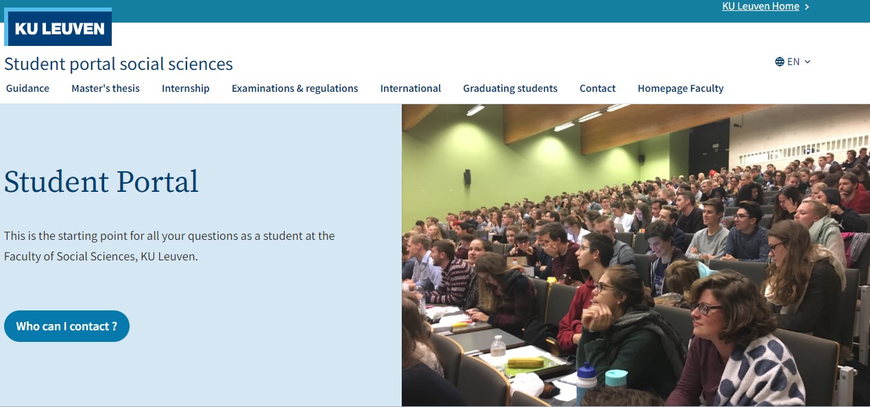 KU LEUVEN UNIVERSITY STUDENT PORTAL - http://soc.kuleuven.be/fsw ...