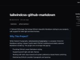 Apply Github S Markdown Styling To Tailwind Tailwindcss Github Markdown