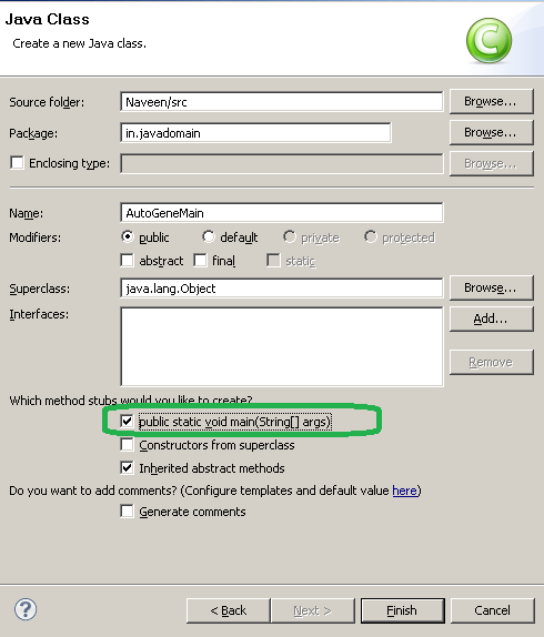 Main Method Auto Generation In Java Eclipse Example Ngdeveloper