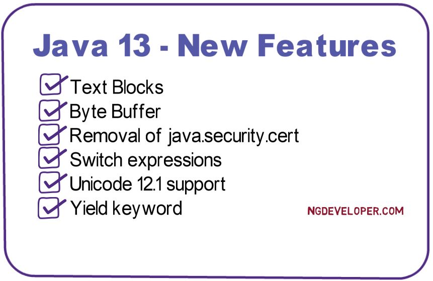 Java 13 New features – NgDeveloper