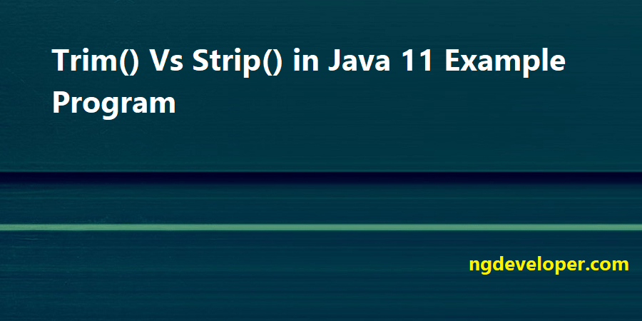 Trim() Vs Strip() in Java 11 Example Program – NgDeveloper