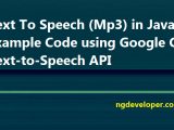 Text To Speech Mp3 In Java Example Code Using Google Cloud Text To