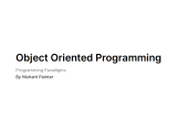 Programming Paradigms Object Oriented Programming