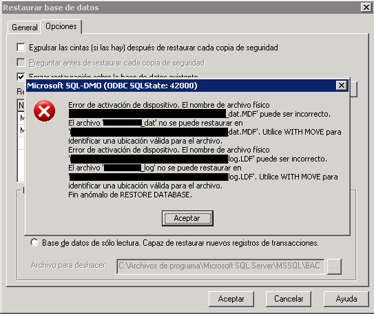 Solución a error SQL-DMO – ODBC SQLState 42000 | NKSistemas