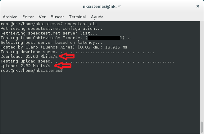 Medir ancho de banda con Speedtest-cli desde la terminal linux | NKSistemas
