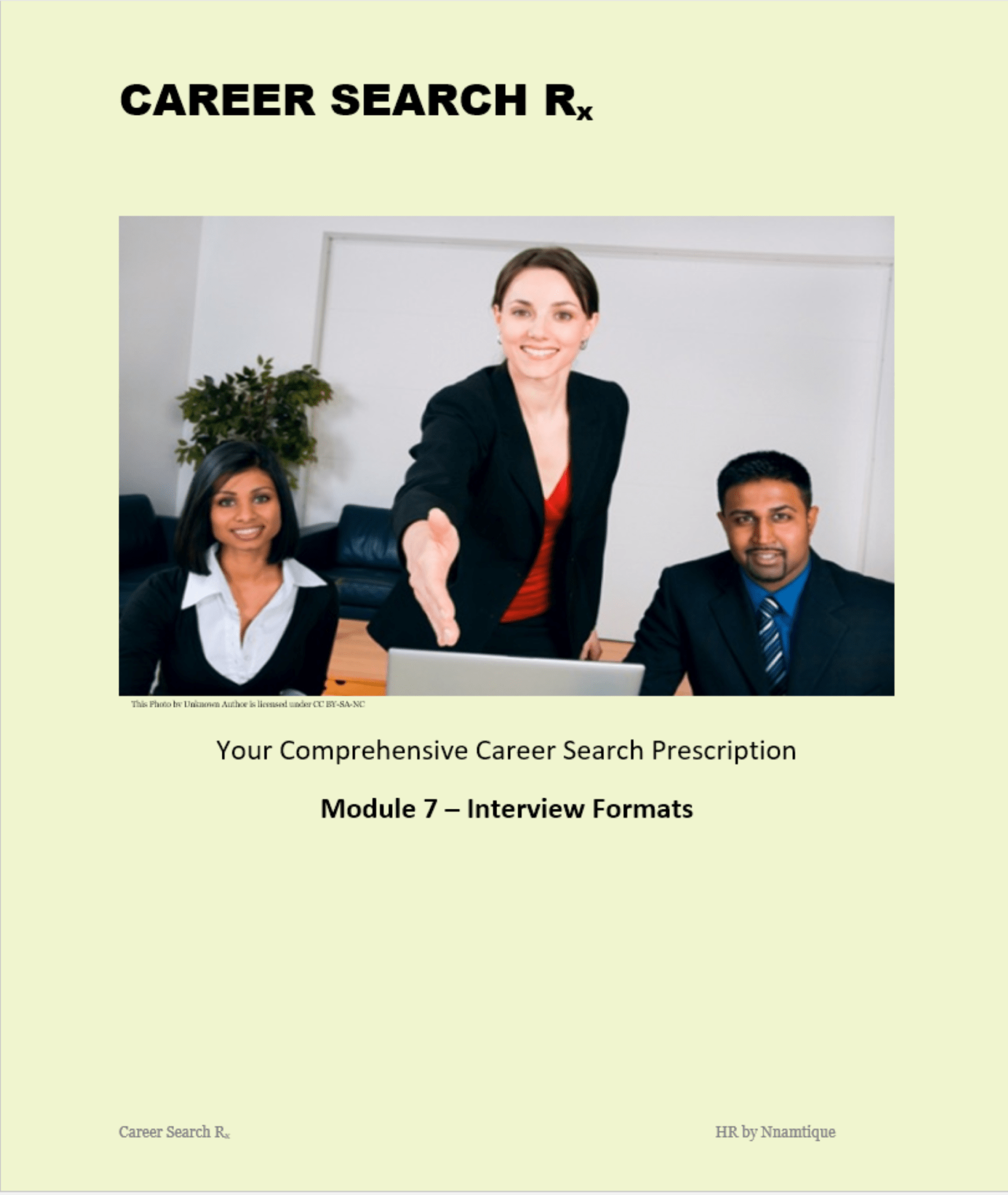 CSRx Module 7 – Job Interview Formats - HR by Nnamtique
