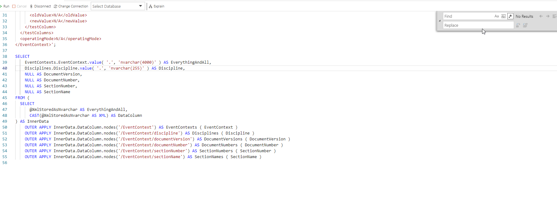 Regex and SQL Server: A Poor Man’s Quick Formatter. – No Column Name