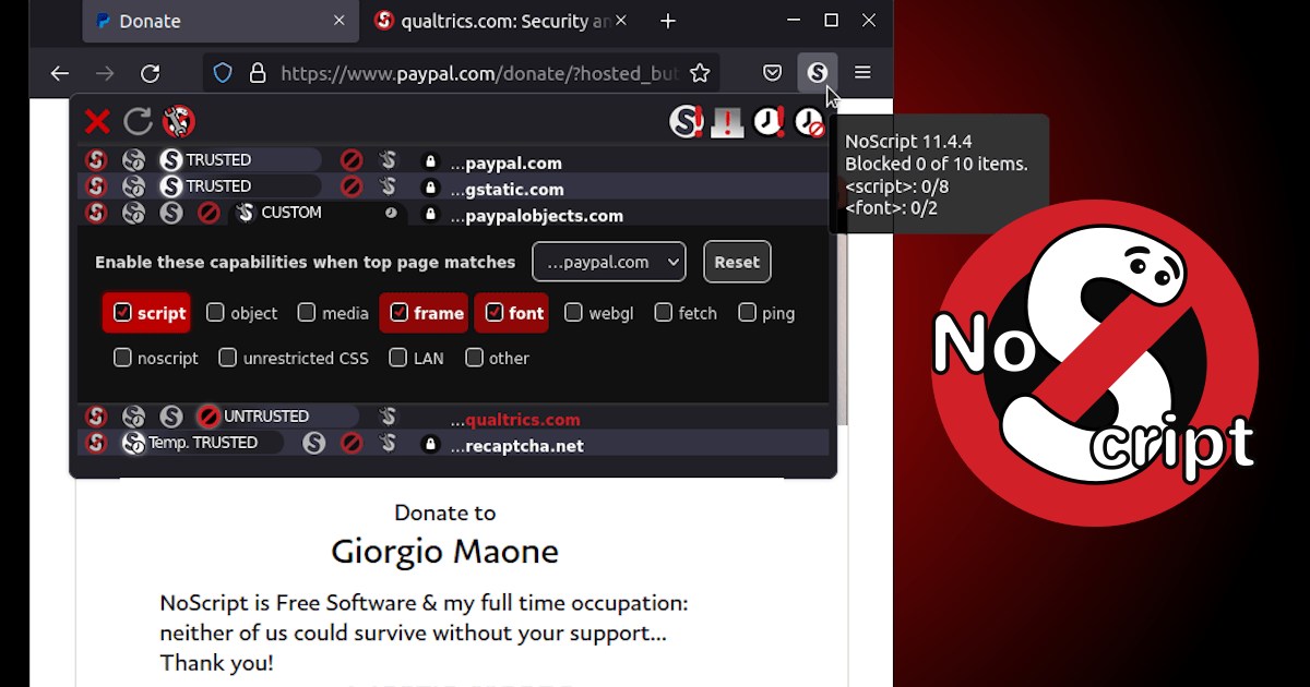 Faq Noscript Consensual Browsing My Browser My Choice