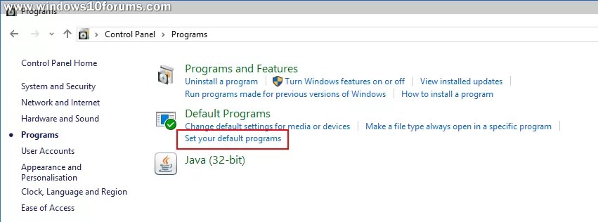 Windows 10 – เปลี่ยนค่าการใช้งาน Default Programs | techfeedthai