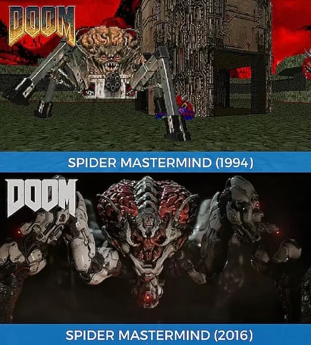 [Game] ชมภาพเปรียบเทียบพลพรรคปีศาจจาก Doom ยุค 90 กับ Doom 2016 ว่า ...