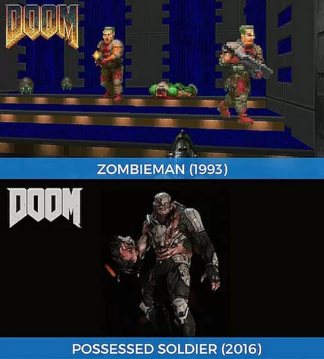 [Game] ชมภาพเปรียบเทียบพลพรรคปีศาจจาก Doom ยุค 90 กับ Doom 2016 ว่า ...