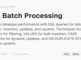 Sql Batch Processing
