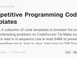 Competitive Programming Code Templates